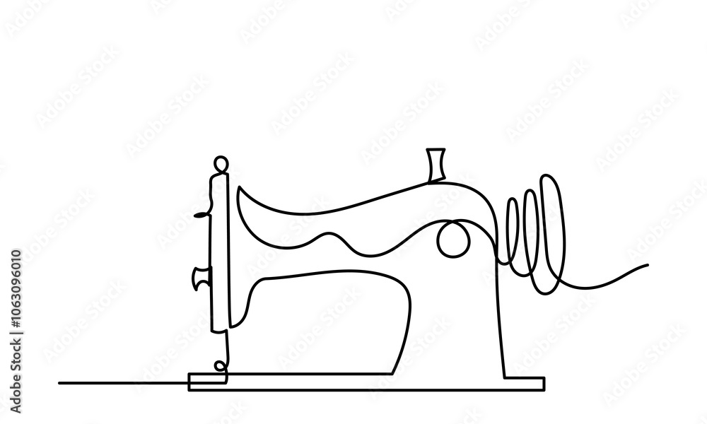 CONTINUOUS LINE DRAWING OF manual sewing machine. LINE ART Manual ...