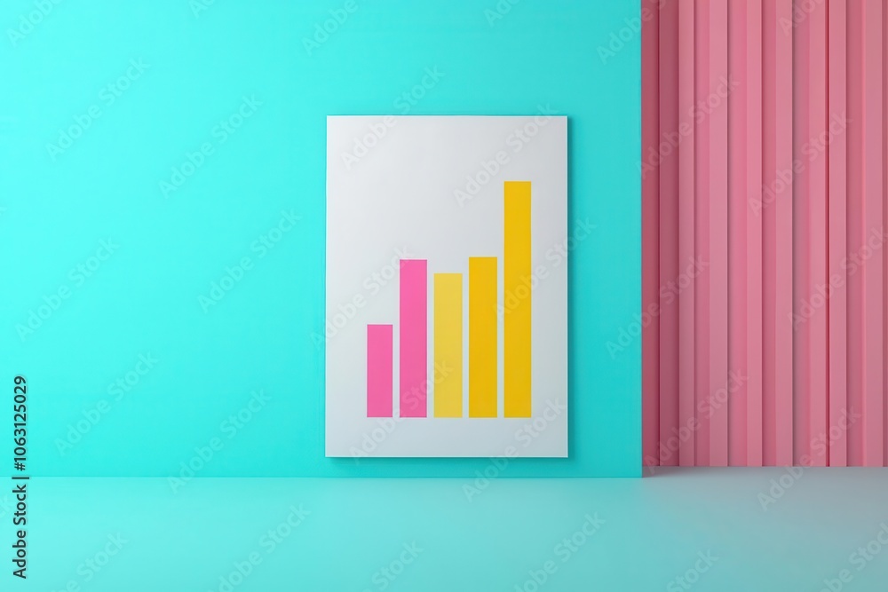 3D model of a visual portfolio overview with columns for price, value ...
