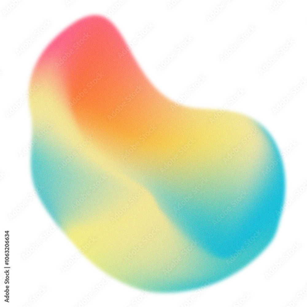 Blob shape png sticker, orange, yellow and blue color gradient design ...