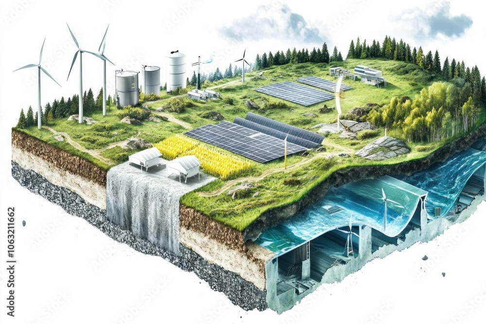 Infographic on renewable energy, illustrating the advantages and growth ...