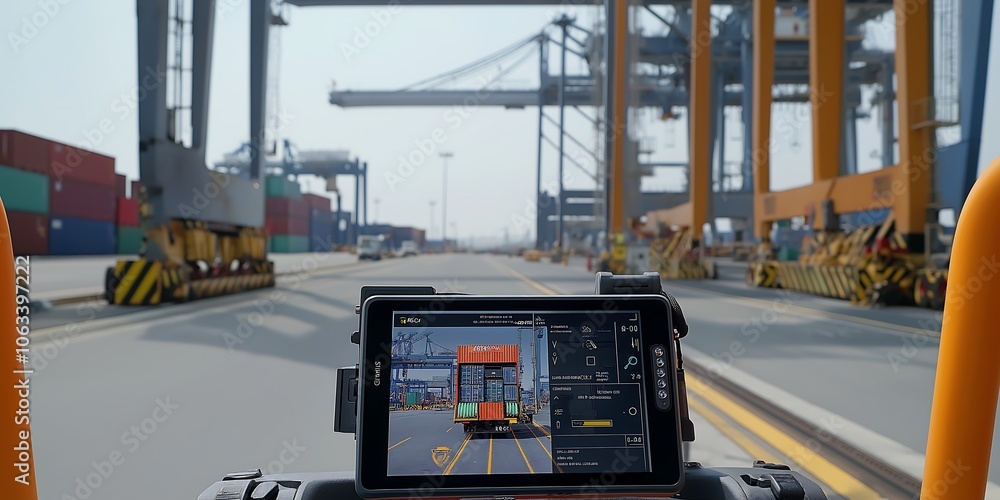 A port with a Getac tablet being used to coordinate loading and ...