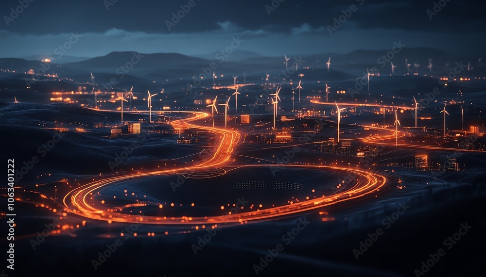 A striking representation of the energy produced by wind turbines ...