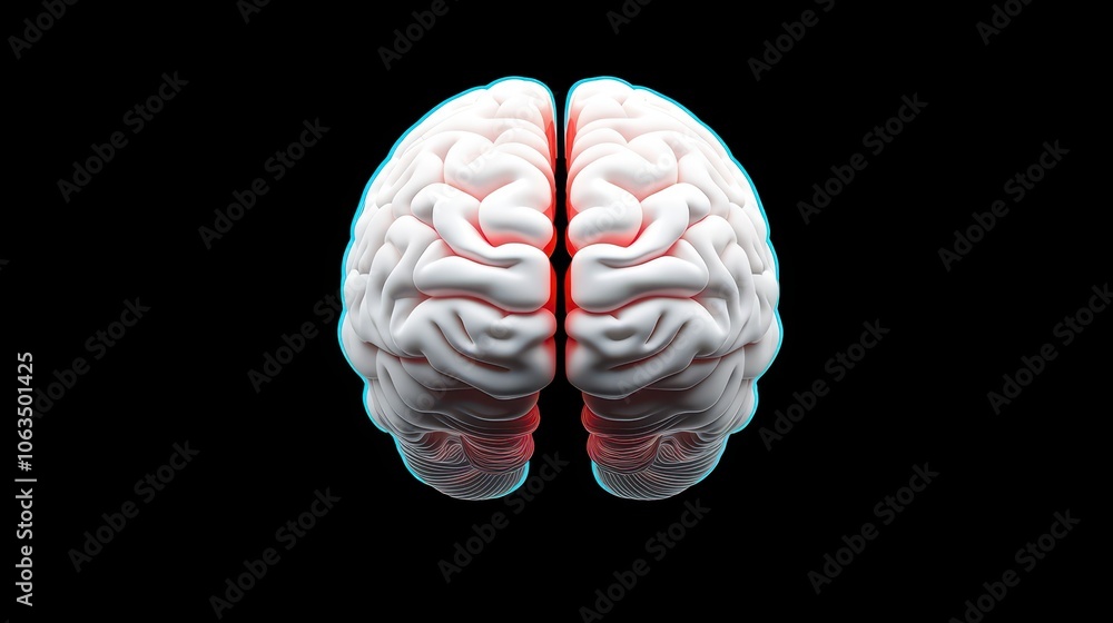 Human Brain Anatomy 3D Model Stock Illustration | Adobe Stock