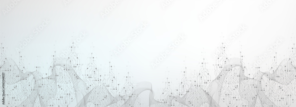 Artificial Intelligence with circuit electric line style. Digital ...