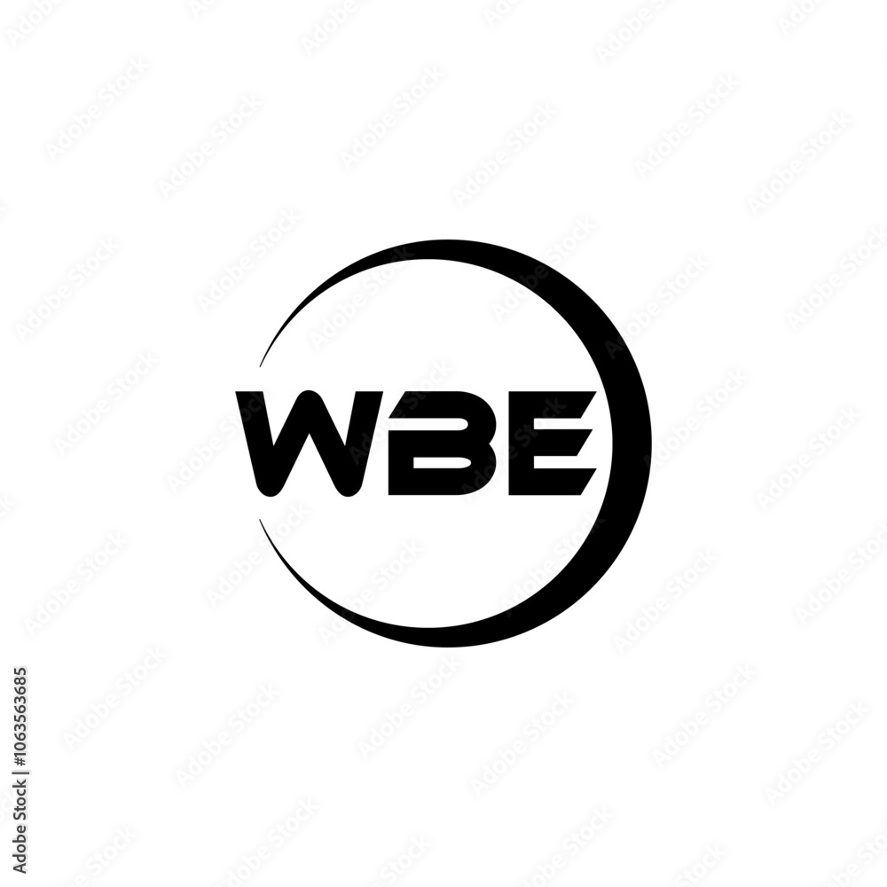 WBE letter logo design with white background in illustrator, vector logo modern alphabet font ...