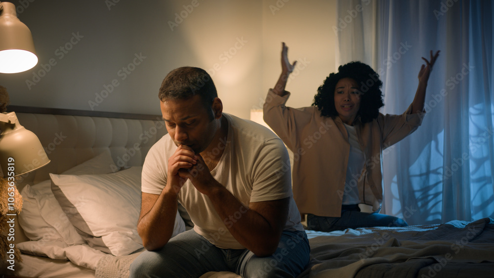 African man sad upset worried frustrated husband boyfriend separated ...