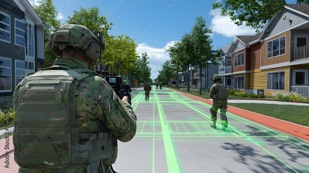 Lifestyle photo of military personnel using a 3D robotic surveillance ...