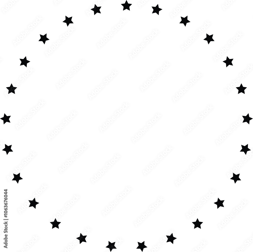 Stars in circle. stars circle pattern stencil. Clipart image isolated ...
