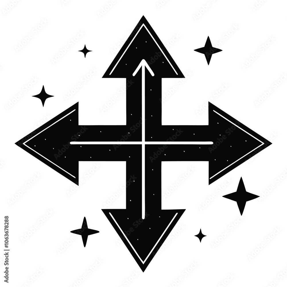 Minimalist Right Left Up Down Arrow Flat Vector Illustration Icon for ...