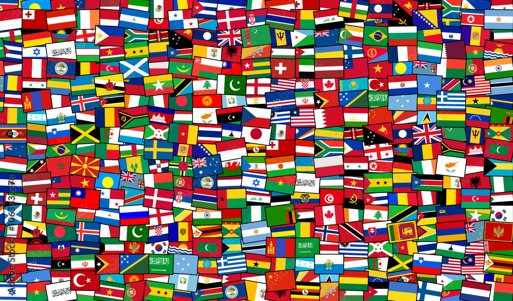 World Flags Collage Image - Flags Background Stock Photo | Adobe Stock