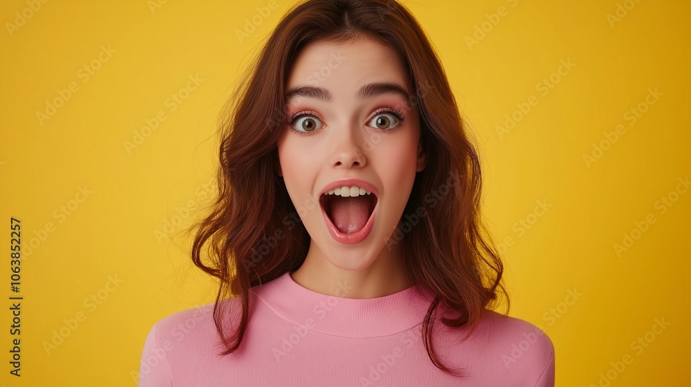 Teenager girl with shocked facial expression. Surprised face expression ...