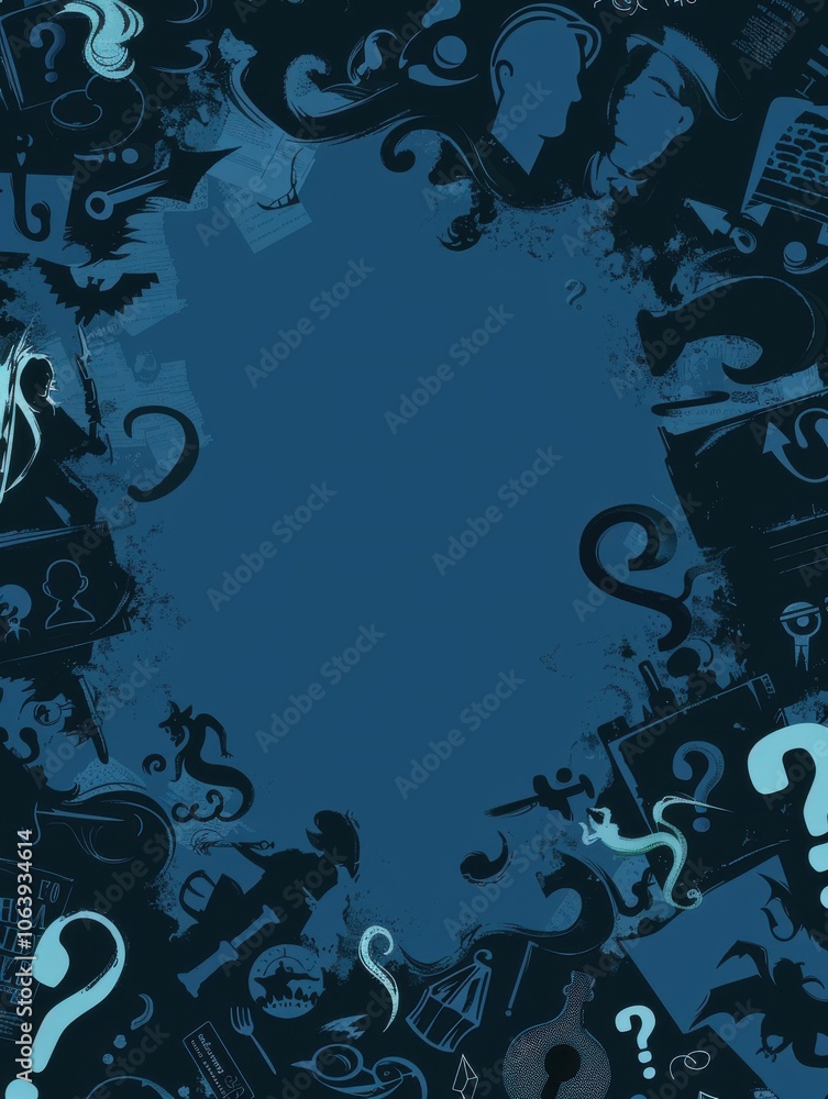 Abstract Blue Background with Question Marks. Stock Illustration | Adobe Stock
