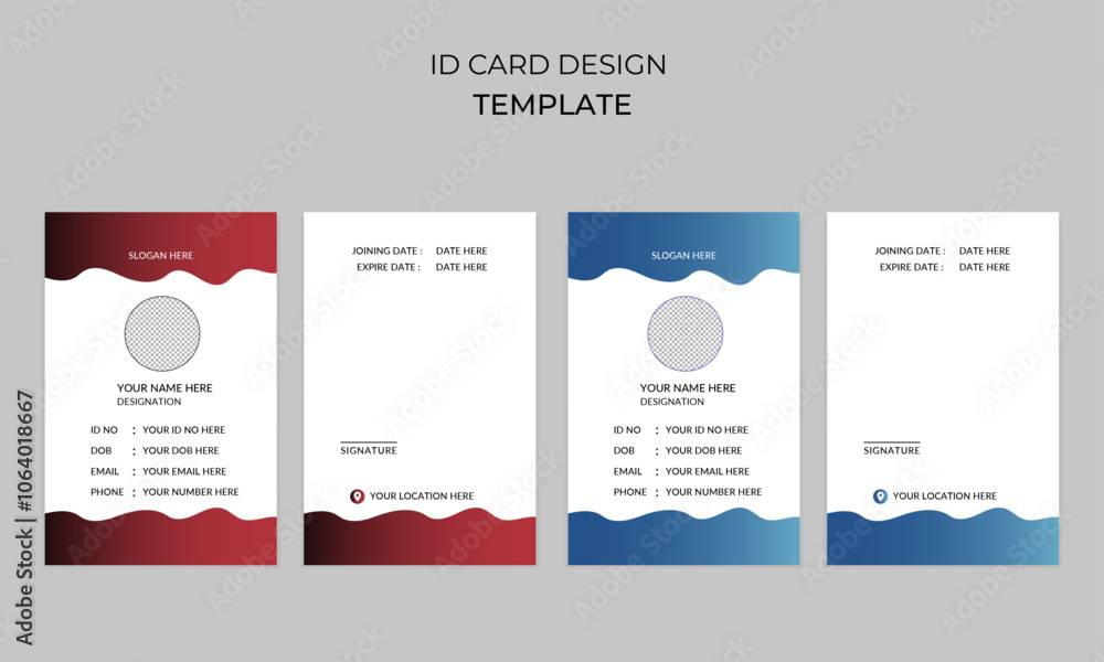 simple modern minimalist clean creative business id card, company id ...