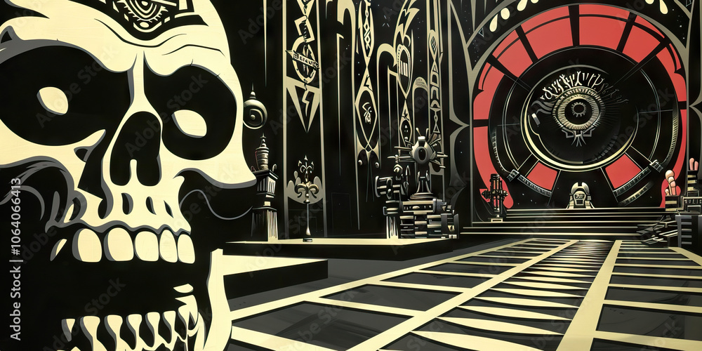Стоковая иллюстрация «Eldritch Sanctum of Cosmic Horrors: An arcane ...