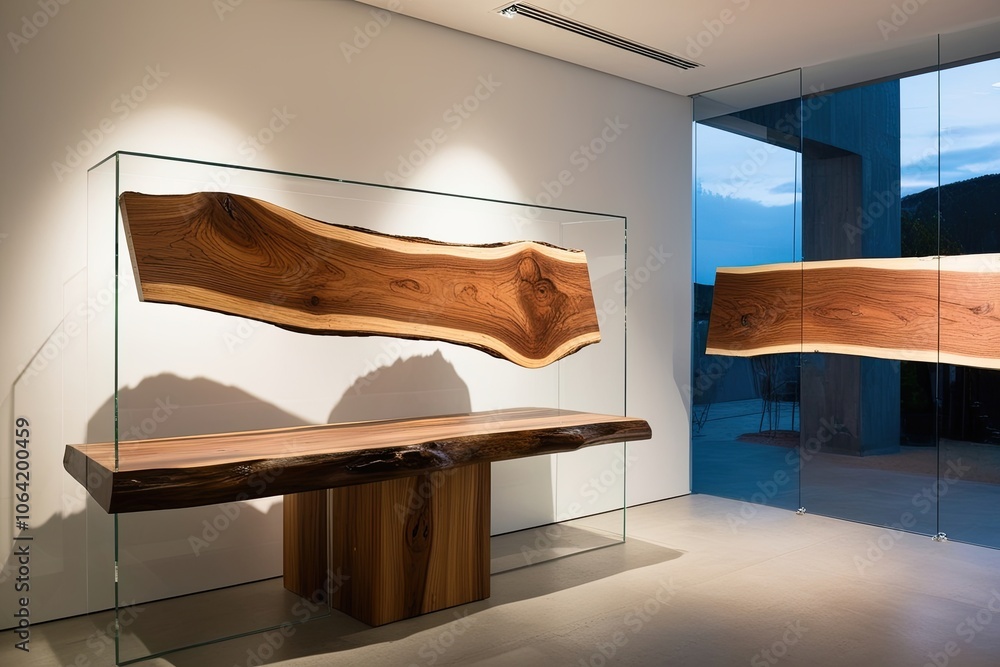 Sleek Natural Wood Display Slab on Transparent Background for ...