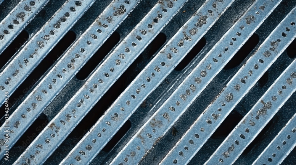Seamless texture of silver metal grate with long slits, top view, metal ...