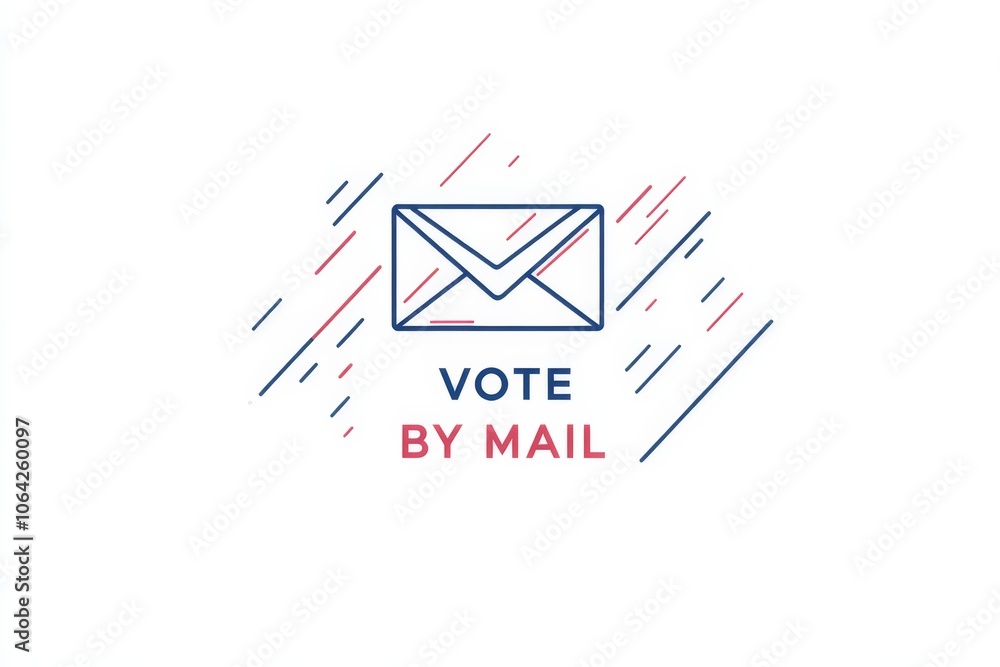 logo, minimalist style shape with text " VOTE BY MAIL " and features an ...