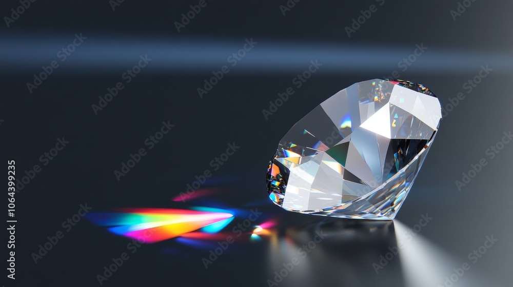 hyper-detailed 3d illustration, floating brilliant cut diamond ...