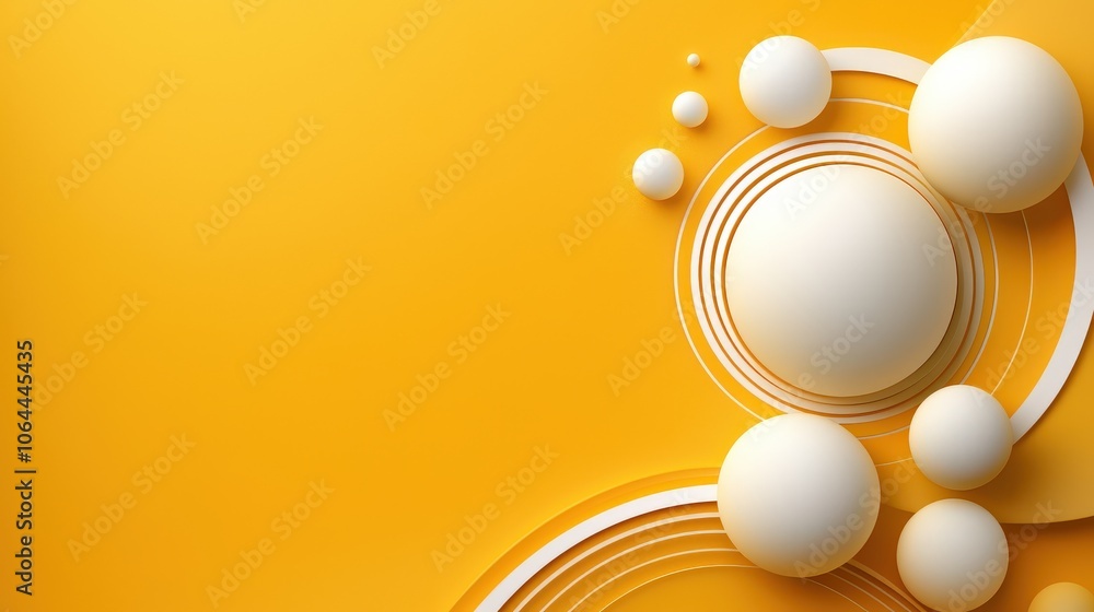 l yellow background design with playful geometric shapes and lines ...