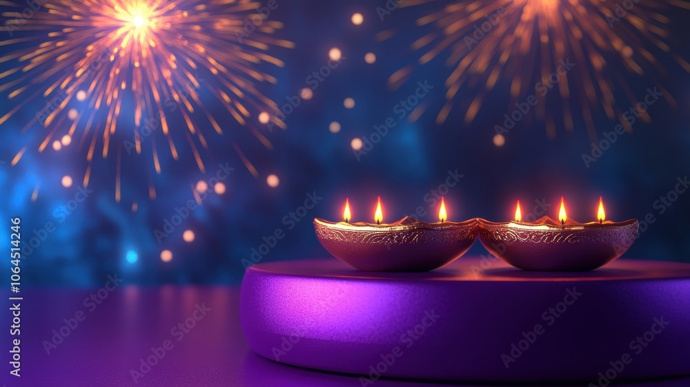 Banner design for diwali festival and podium,Diwali light decoration ...