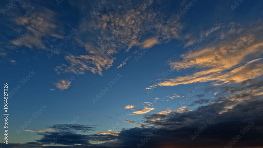 beautiful sundown golden clouds on the sky bg - photo of nature Stock ...