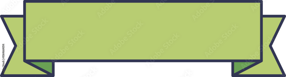 Green ribbon banner with a simple, elegant design for highlighting text ...