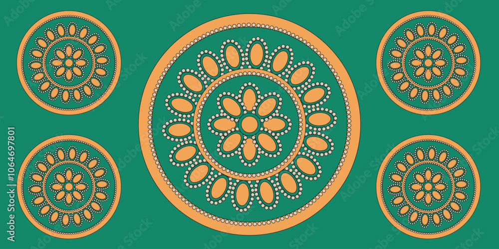 Seamless pattern with traditional indian Kolam ornament. Kolam ...