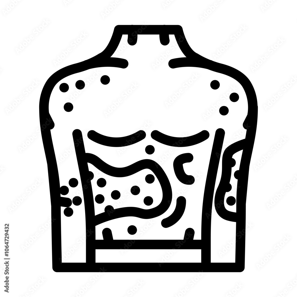 rash skin lesions disease symptom line icon vector. rash skin lesions ...