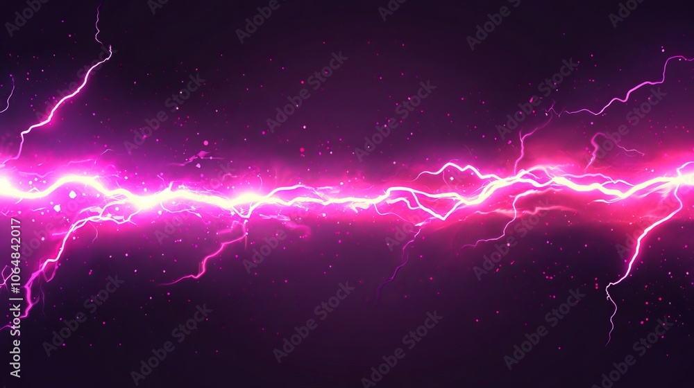Pink lightning strikes with a realistic glow and electric explosion ...