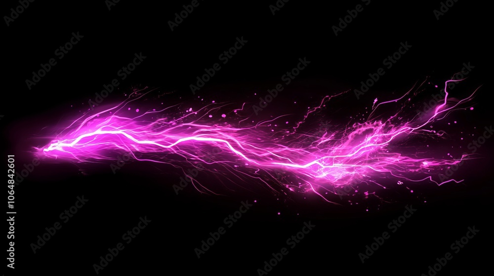 Pink lightning strikes with a realistic glow and electric explosion ...