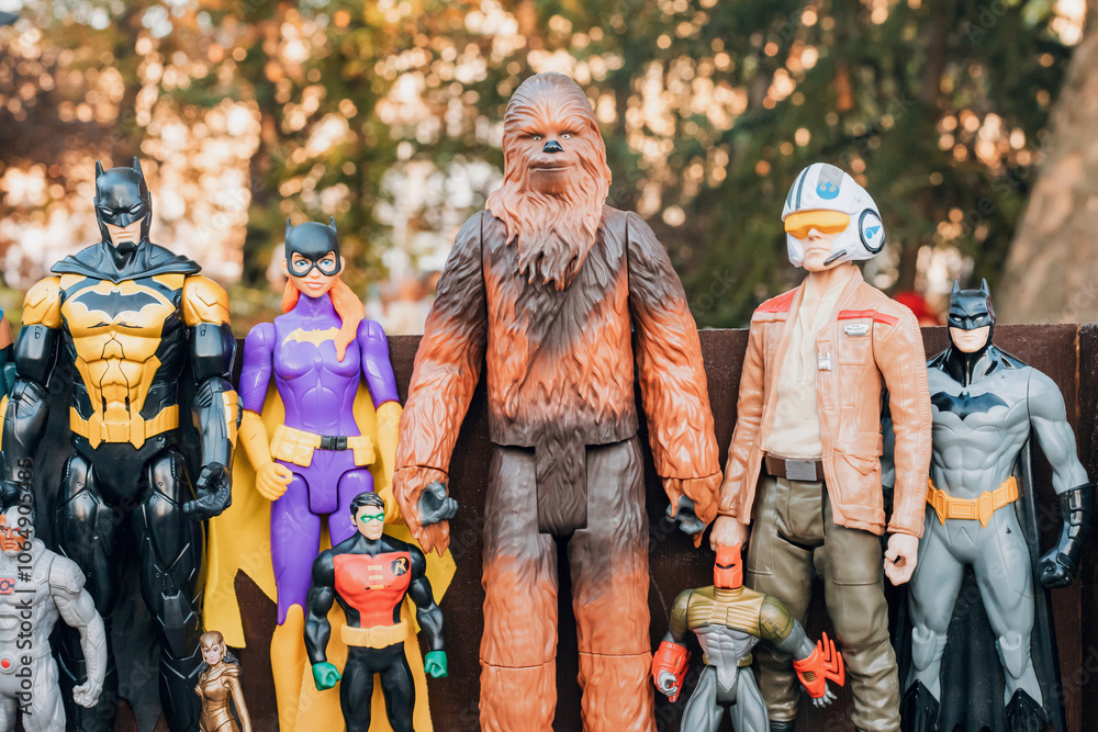 1 September 2024, Belgrade, Serbia: Superhero and sci-fi figurines on ...