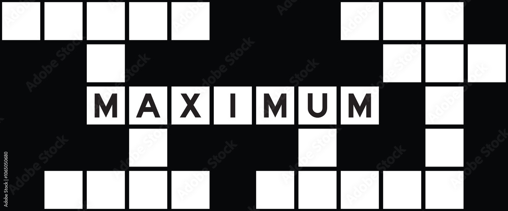 Alphabet letter in word maximum on crossword puzzle background Stock ...