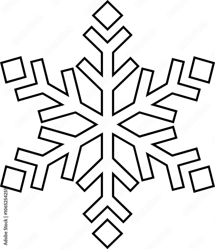 snowflake outline vector. Isolated winter snowflake outline svg. Stock ...