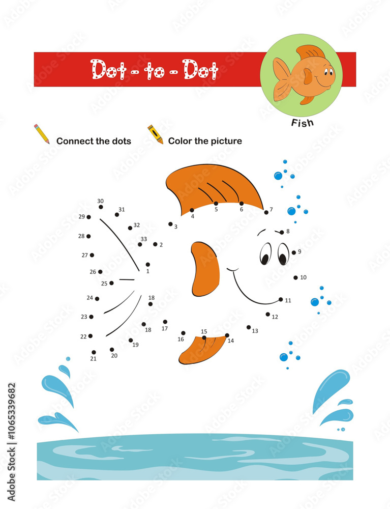 Connect the dots, Dot to dot activity worksheet for preschool kids ...