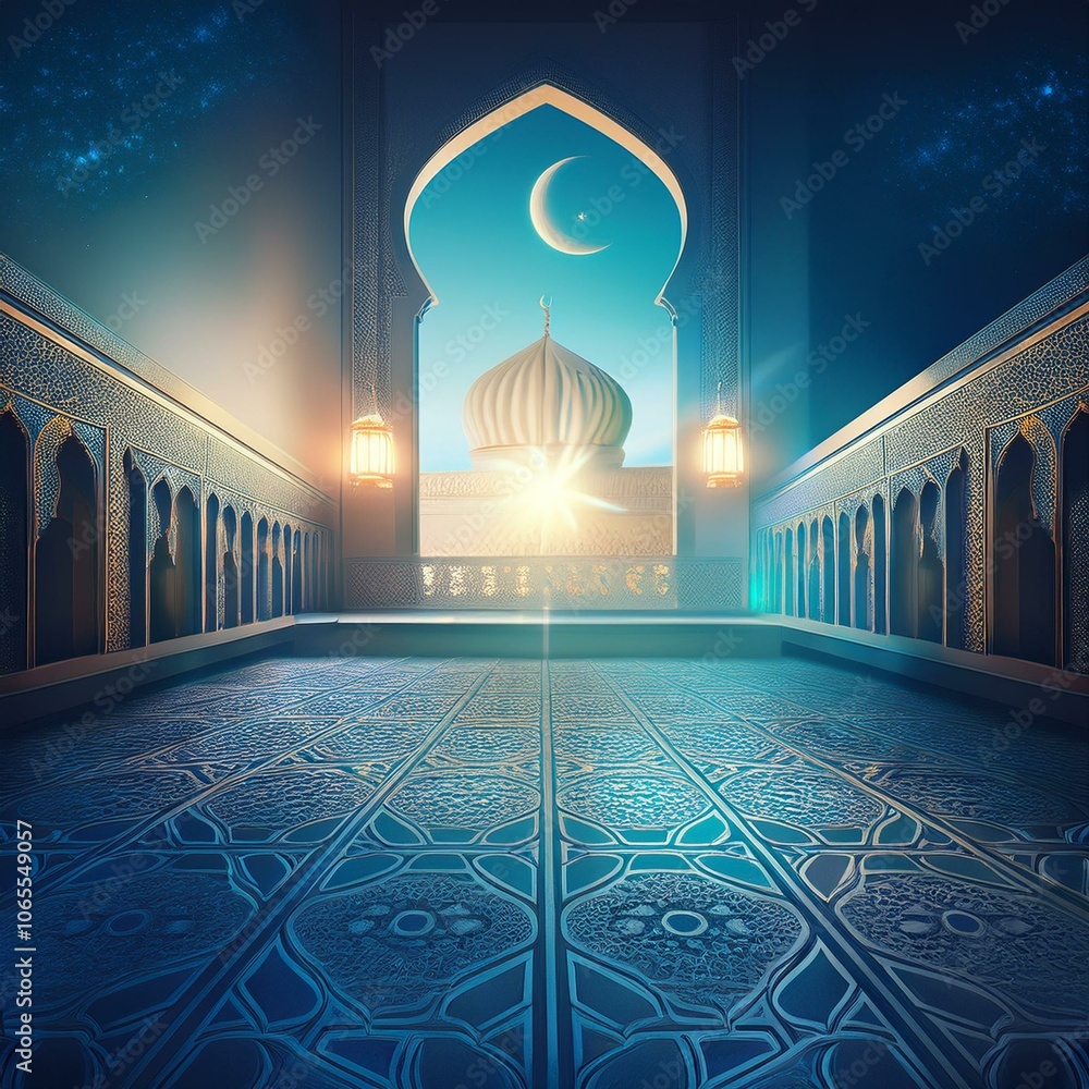 Islamic Background Ramadhan is decorative with Arabic lantern ...