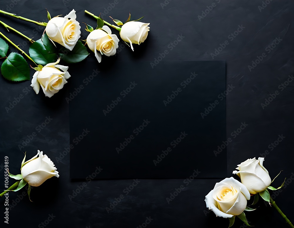 Blank condolence card, sympathy card, memorial card, greeting card with ...