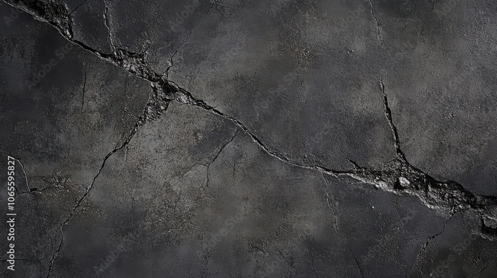 Foto de Stock Top view of cracked concrete texture highlighting deep ...