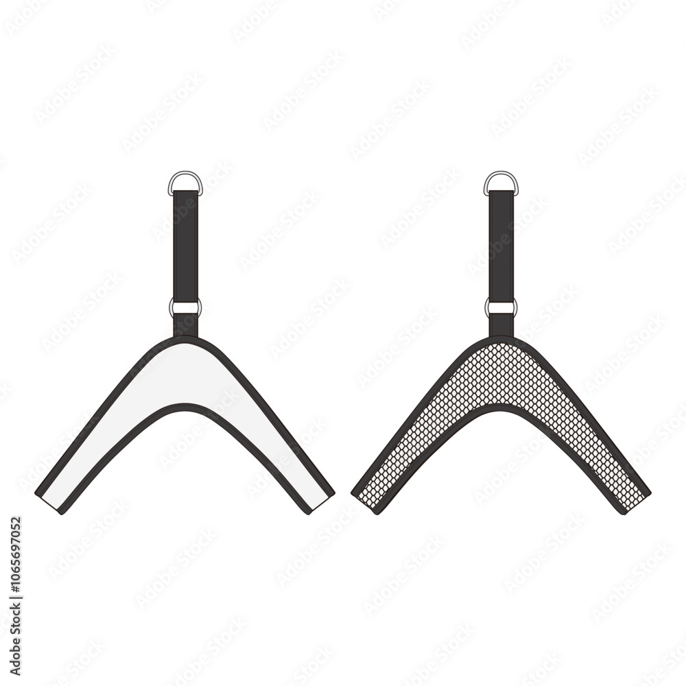 Dog Harness Technical Drawing | Front and Back View | Vector ...