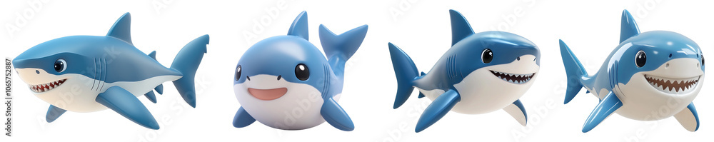 A 3D blue shark icon with a transparent background, representing the ...