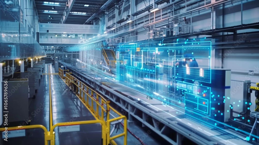 IoT-Enhanced Production Line, modern manufacturing environment ...