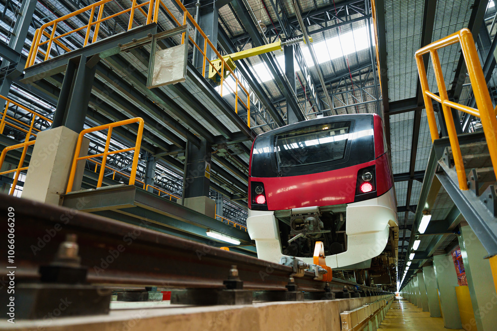 Maintenance plant of sky train. Red line train bang sue grand station ...