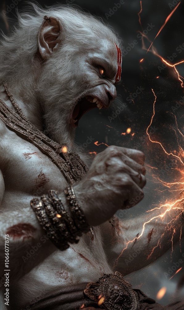 Divine figure: Hanuman, son of Vayu, central character in Ramayana ...