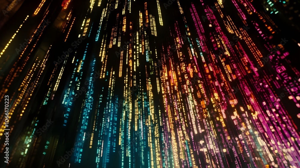 Backdrop of Cascading Binary Code Symbols. Stock Illustration | Adobe Stock