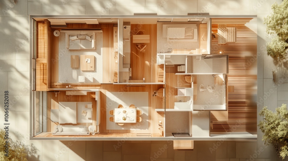 2410_034.overhead view luxury apartment model, contemporary interior ...