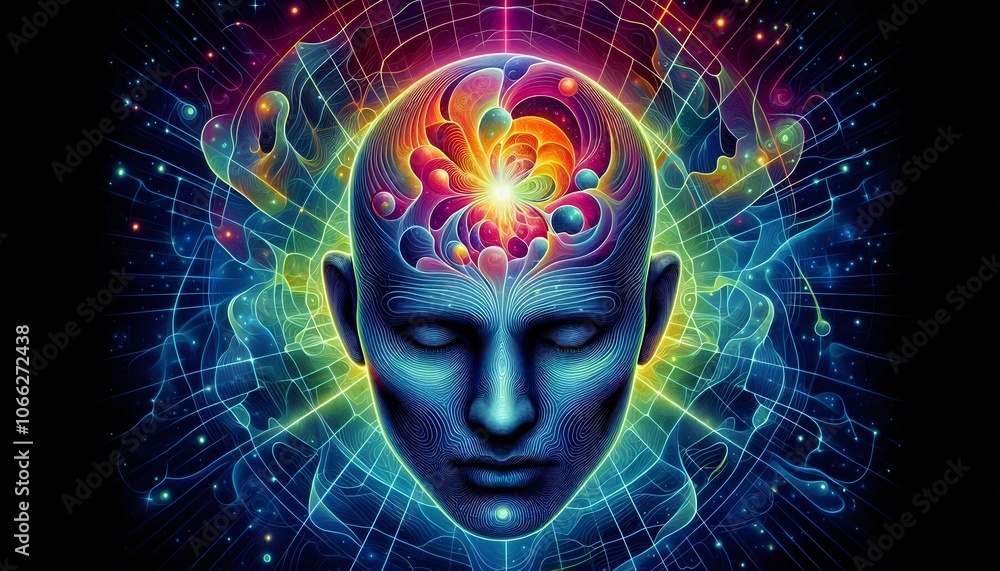 Holographic colorful illustration of a human, background 4k, pc, hd ...