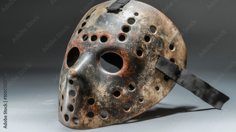 Jason's hockey mask is damaged, cut by a chainsaw, and Freddy Krueger's ...