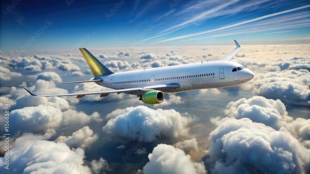 Airplane named after tennis player Novak Djokovic flying in the sky ...