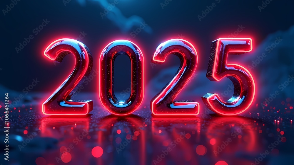 2025 with comic text effects, 2025 cartoon sticker graphic design Stock ...
