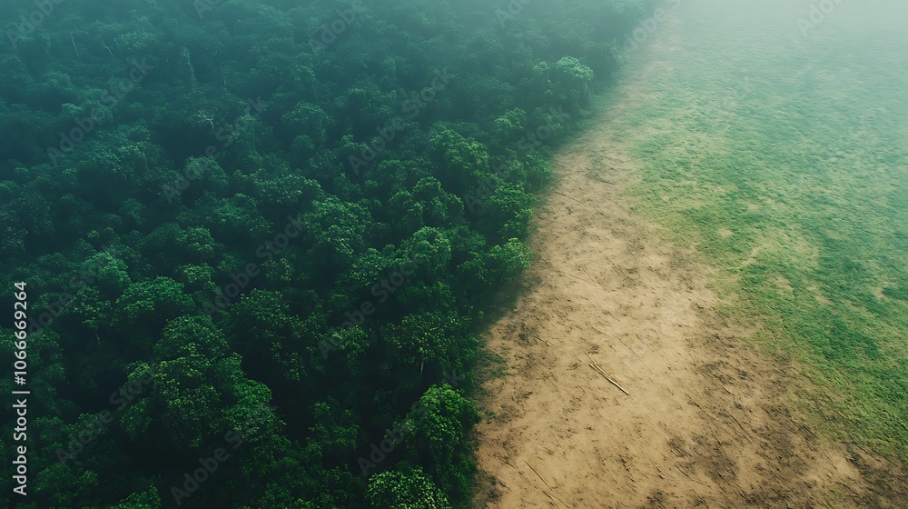 A visual representation of deforestation contributing to climate change ...