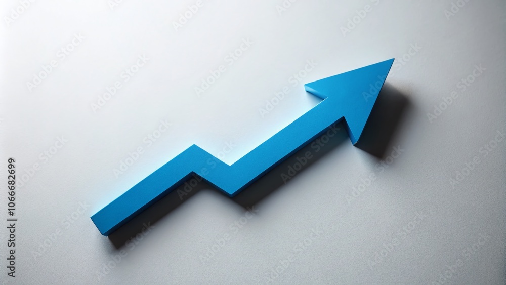 Minimalist Blue Arrow Symbolizing Growth - Slanted Straight Arrow ...